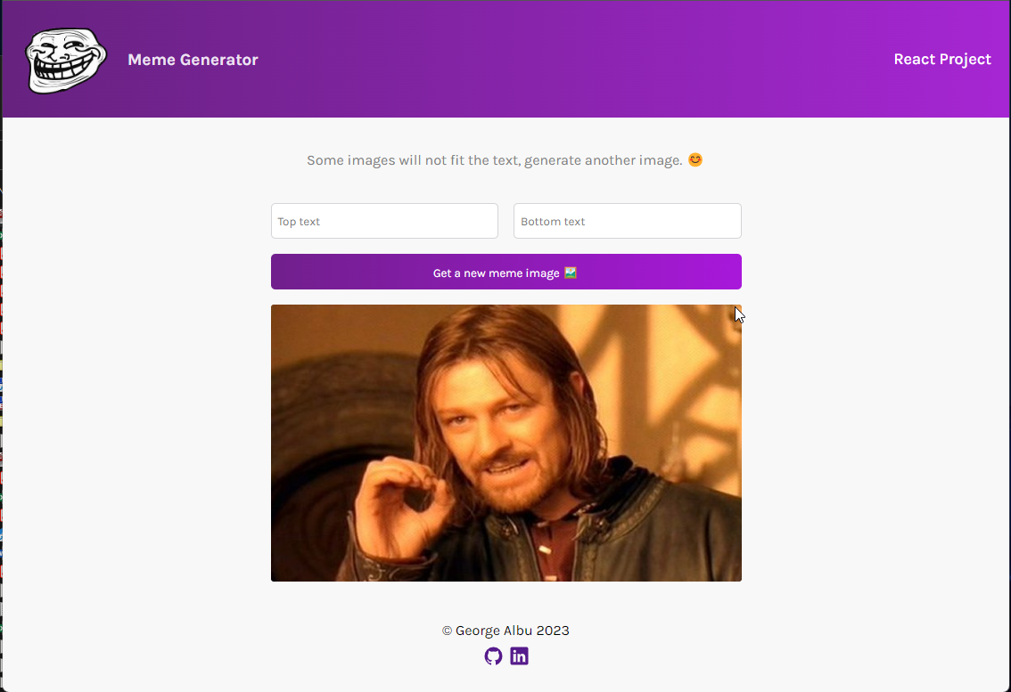GitHub - AlbuGeorge/meme-generator: An App to generate a custom meme.